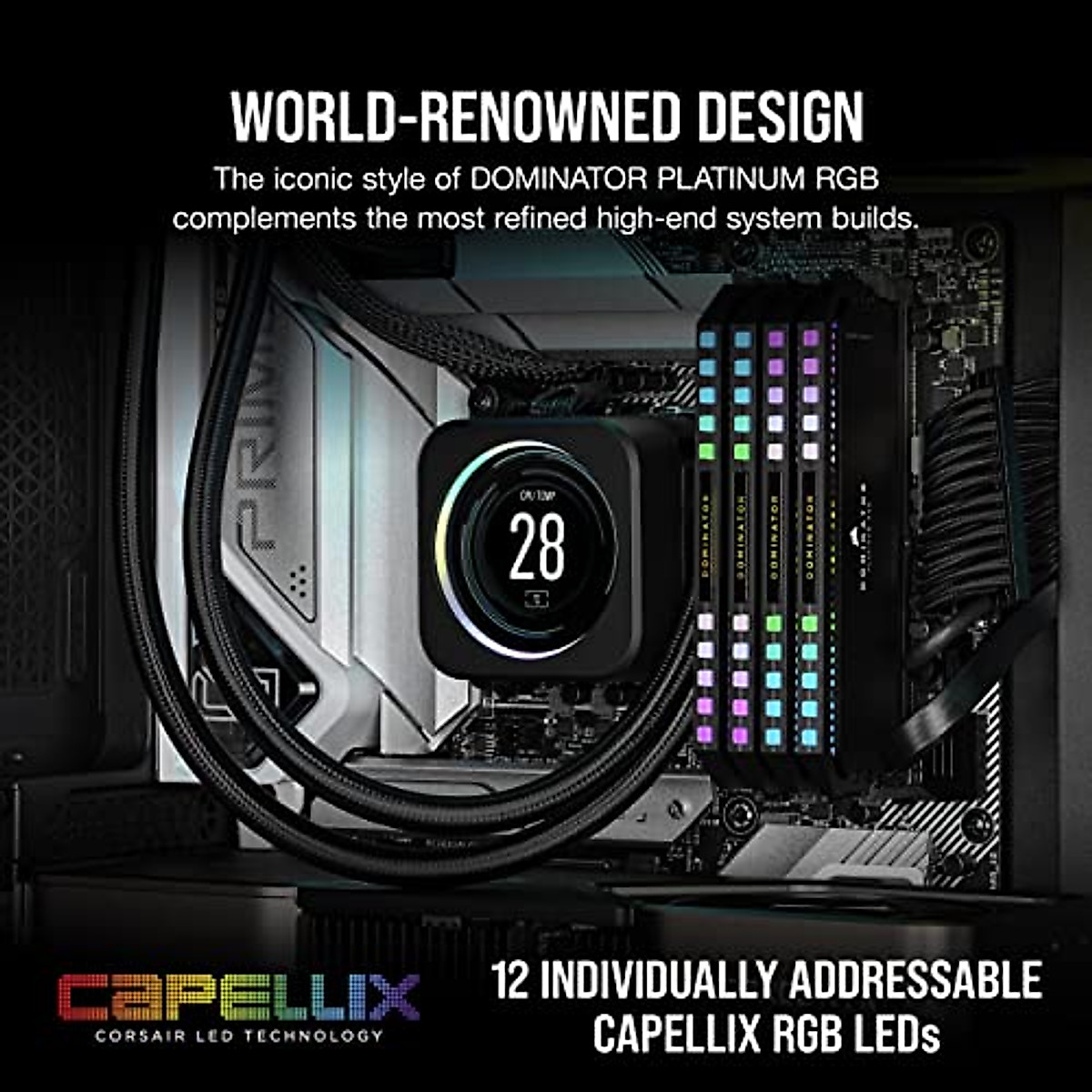 CORSAIR DOMINATOR PLATINUM RGB DDR5 RAM 64GB (2x32GB) 5200MHz CL40 Intel XMP iCUE Compatible Computer Memory - Black (CMT64GX5M2B5200C40)