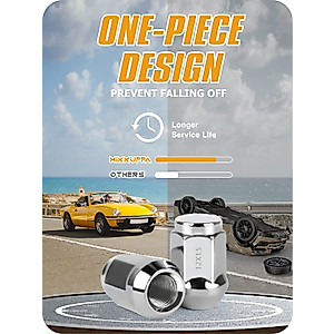 MIKKUPPA M12x1.5 Lug Nuts - Replacement for Ford Fusion Focus Escape Chevy Cruze Malibu Honda Civic Accord 1.38"Height 19mm Hex 60 Degree - 20pcs Chrome Closed End Lug Nut for Aftermarket Wheel