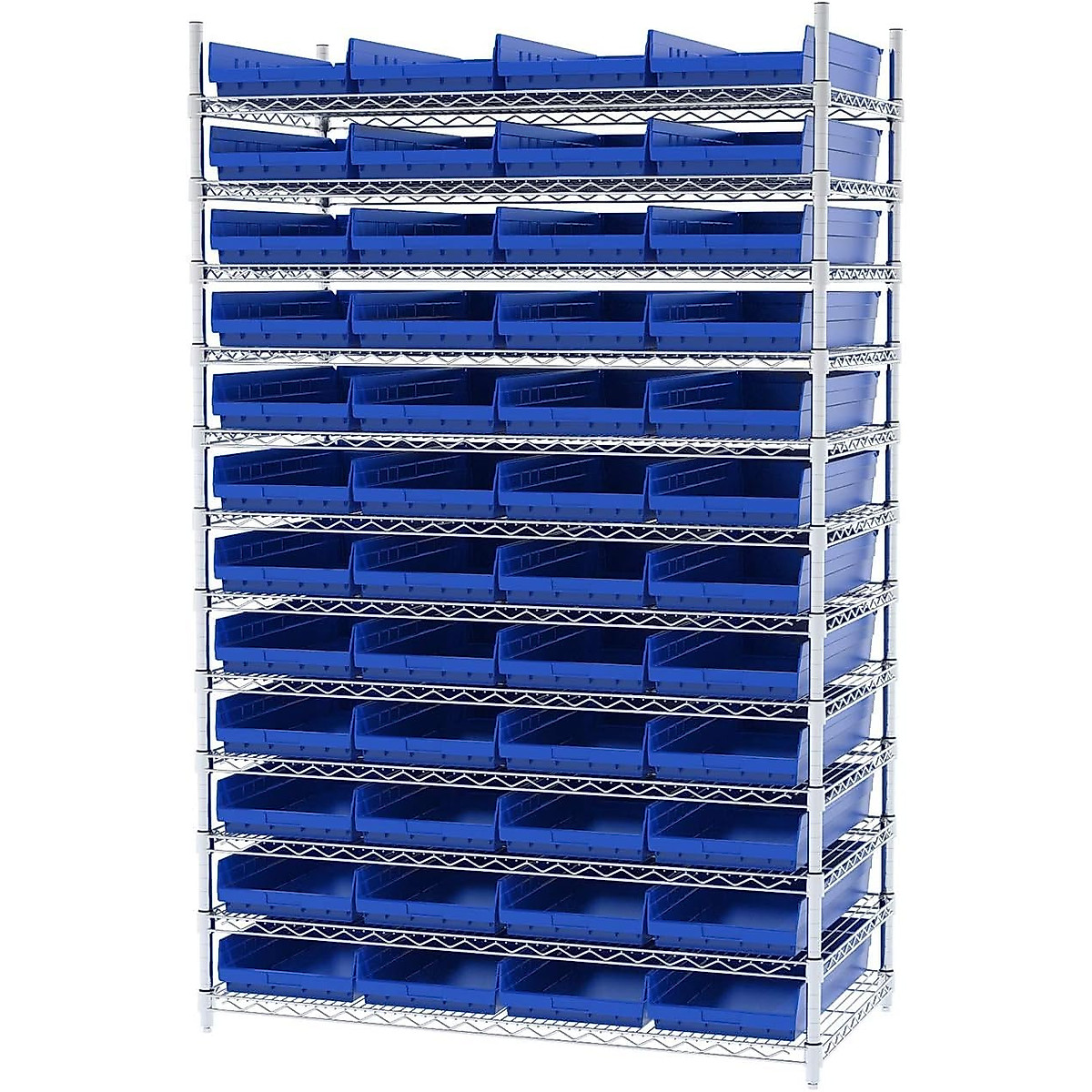 Akro-Mils 30174 Plastic Nesting Shelf Bin Box, (24-Inch x 11-Inch x 4-Inch), Blue, (6-Pack)