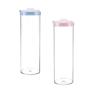 Hemoton 2Pcs airtight food canister food storage containers spaghetti holder plastic spaghetti noodle container cereal dispenser jar Jars for Spaghetti dry food container flour oatmeal