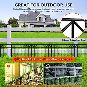 Elecoman 5PACK 32 * 10in No Dig Animal Barrier Fence,Underground Decorative Garden Fencing/Fence,5mm Galvanized Steel Garden Fence Border,Dog Rabbits Ground Stakes for Outdoor Garden Yard Patio