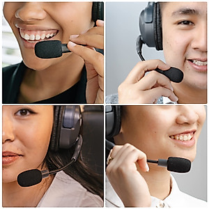 LUTER 15pcs Mini Foam Microphone Windscreens, High Density Foam Mic Covers for Headset Protection for Lavalier Microphones (Black)