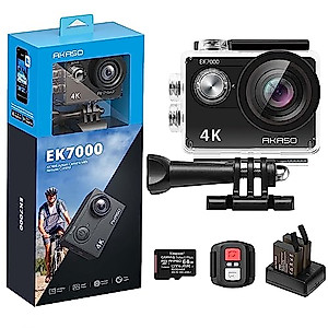 AKASO EK7000 4K30FPS 20MP Action Camera + Kingston 64GB microSDXC Canvas Memory Card (Bundle)