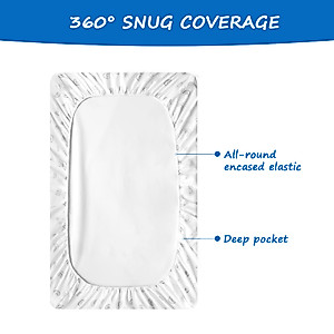 Bedside Sleeper Bassinet Sheets to Fit Baby Delight, ANGELBLISS, Mika Micky, Milliard, MiClassic, Dream On Me, Baby Joy Bassinet, Soft Breathable Rainbow Bassinet Sheet(34"x 21"x 5") for Boys Girls