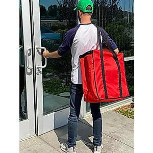 Pizza Delivery Bag, Insulated Reusable Grocery Bag | Ideal for Uber Eats, Instacart, Doordash, Grubhub, Postmates, Restaurant, Catering, Grocery Transport (1)