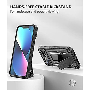 SOiOS for iPhone 13 iPhone14 Case with Stand: iPhone 13 iPhone14 Cover with Kickstand | Shockproof Military Grade Protective Cell Phone Case | TPU Durable Rugged Bumper Textured Matte Hybrid Design