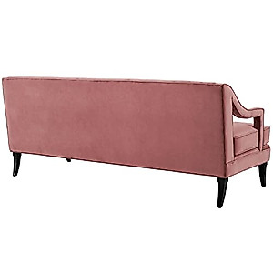 Modway Concur Mid-Century Modern Upholstered Velvet Sofa In Dusty Rose
