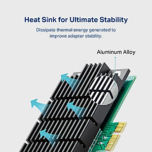 TP-Link AC1200 PCIe WiFi Card(Archer T4E)- 2.4G/5G Dual Band Wireless PCI Express Adapter, Low Profile, Long Range Beamforming, Heat Sink Technology, Supports Windows 11/10/8.1/8/7/XP