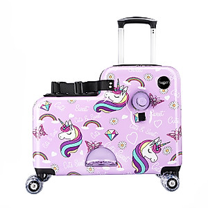 Younglingz Lil Flyer 20'' kid ride on suitcase child stroller spinner luggage (Glam)