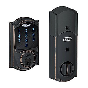 SCHLAGE Connect Camelot Touchscreen Deadbolt Smart Lock w/ Alarm (Aged Bronze)