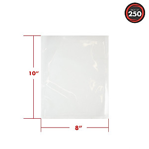 UltraSource - Chamber Machine Pouches 3 Mil Thickness, 8 x 10 inches fits 1 Quart, Pack of 250 Vacuum Chamber Pouches, BPA-Free Pre-Cut Chamber Vacuum Sealer Bags with tear notch