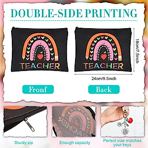 Rtteri 36 Pcs Christmas Gifts Teacher Appreciation Gifts in Bulk for Women 12 Insulated Tumblers Coffee Mug, 12 Makeup Bag and 12 Keychains, Thank You Retirement Gifts for Teachers (Multicolor)