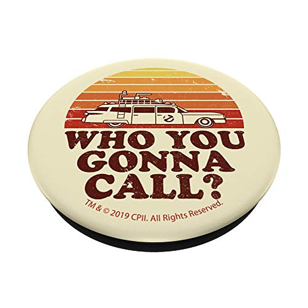 Ghostbusters Who You Gonna Call Retro Stripes PopSockets Grip and Stand for Phones and Tablets