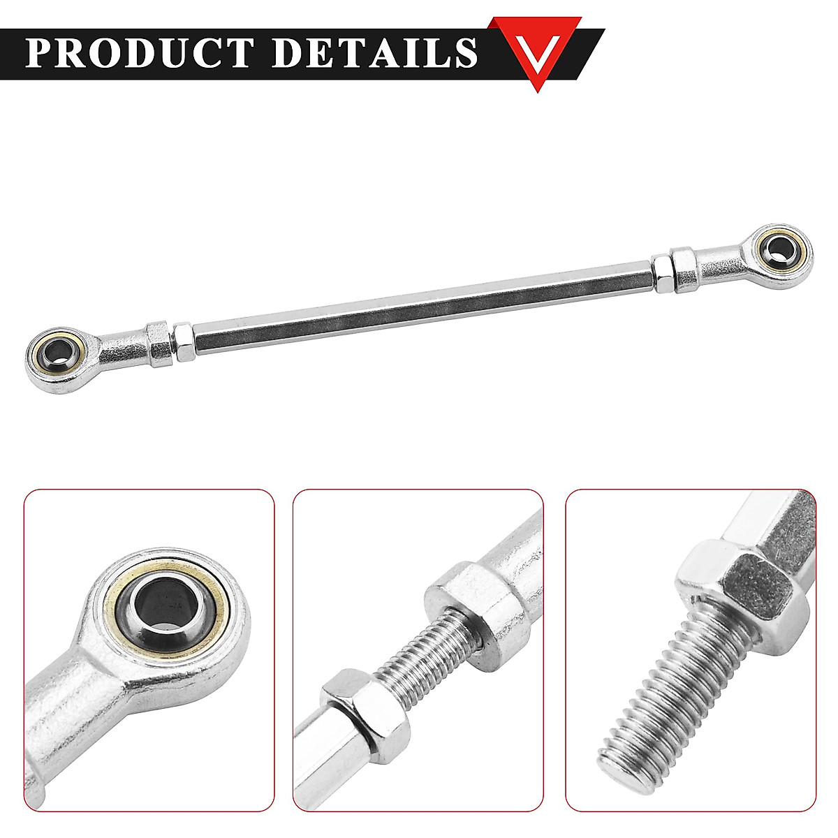 PRO BAT 2pcs 210mm Universal 11" x 5/16 8mm Tie Rod End Steering Kit Go Kart Off Road Dirt Bike ATV