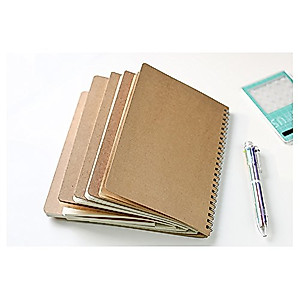 DSTELIN Soft Cover Spiral Notebook Journal, Coofficer Blank Sketch Book Pad, Wirebound Memo Notepads Diary Notebook Planner with Unlined Paper, 100 Pages/ 50 Sheets, 7.5 "x 5.1" (Brown)