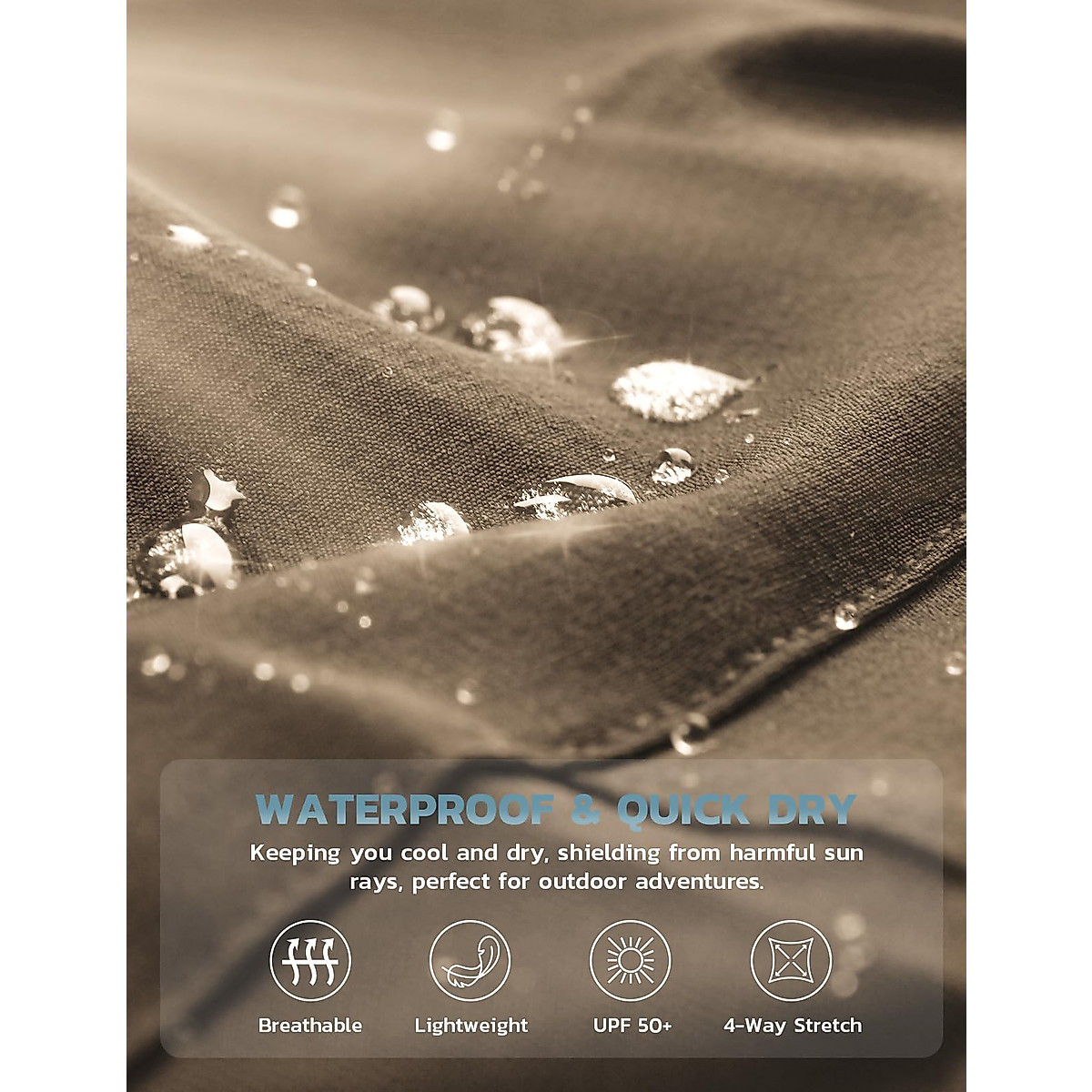 Hiauspor Men's Hiking Cargo Shorts Lightweight Quick Dry Stretch Casual Shorts for Golf Fishing Tactical Outdoor Bike Shorts (Khaki, X-Large)