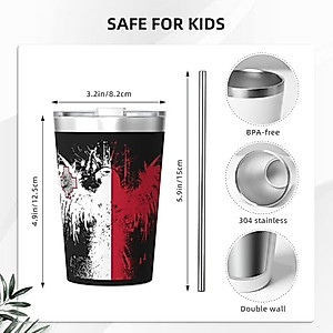 12oz Tumbler Malta Maltese Flag Stainless Steel Cup With Straw And Lid Spill Proof Bulk Double Wall Vacuum Reusable Water Tumblers For Cold Hot Drink