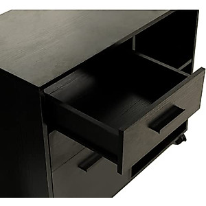 Hrooarem Lateral File Cabinet, Large Capacity Printer Stand with File Cabinet, Rolling File Cabinet for Home Office, Mobile Printer Filing Stand, CI-WJG-2021-BR002