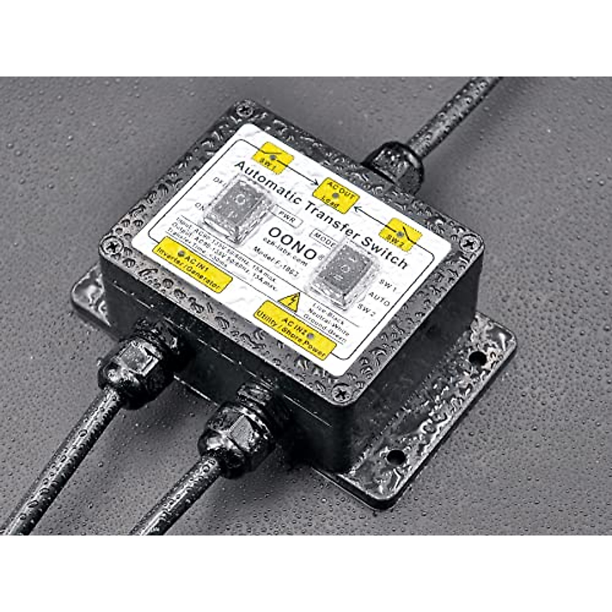 Manual and Automatic Transfer Switch, AC120V 15A ATS Auto Transfer Switch