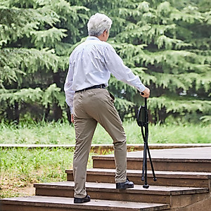 Doctor.Roo Walking Cane with Seat, Lightweight Walking Stick for Seniors, Anti-Slip Sturdy Seat Cane, While Walking and Convenience for Sitting