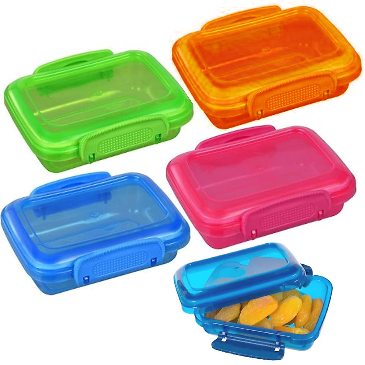 6 Pc Mini Snack Container Lockable Lid Knick Knack Bead Organizer Storage Candy