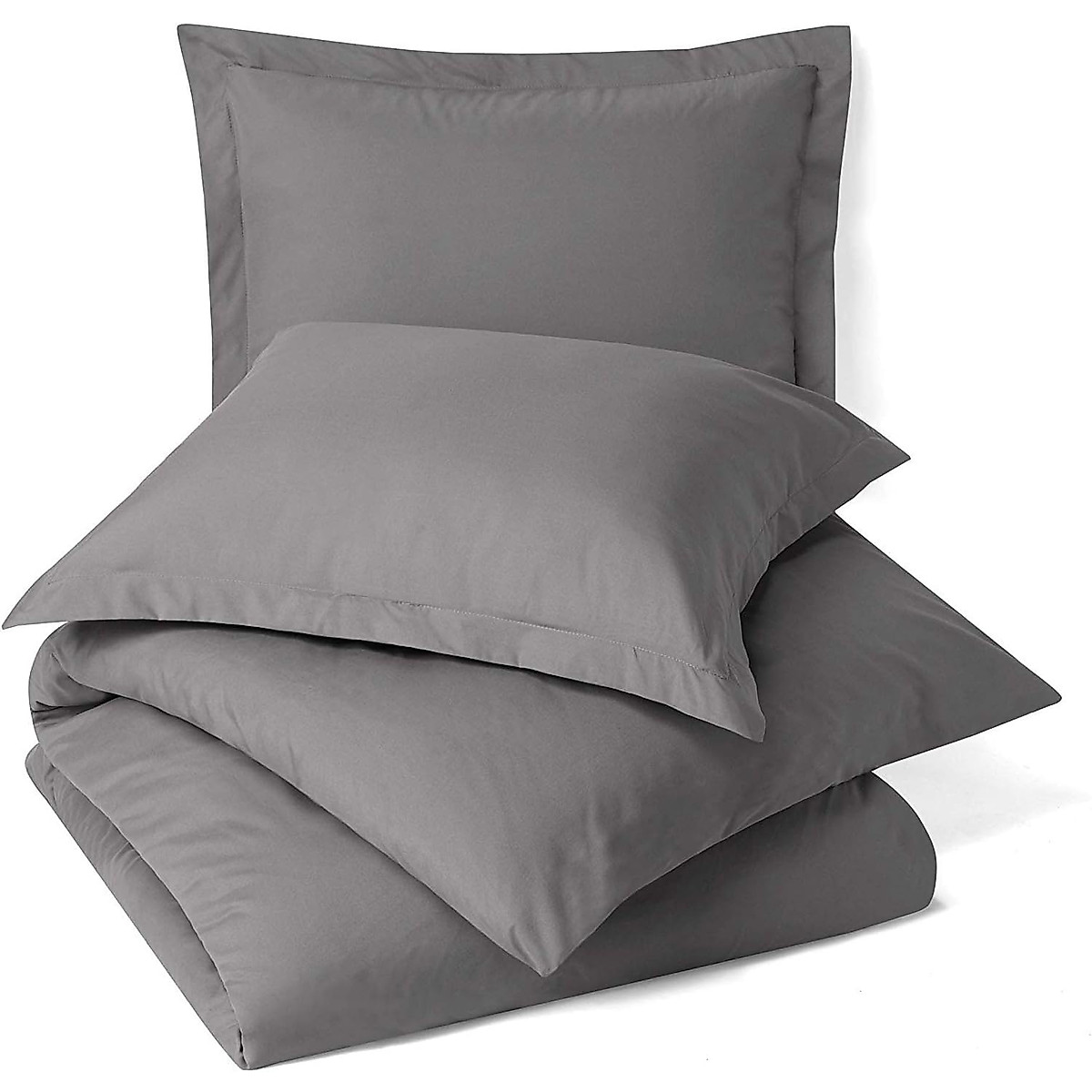 100% Egyptian Cotton Dark Grey Solid, 5-Pieces Duvet Cover Set Super Queen 90x98 Soft & Cozy Zipper Closure & Corner Ties 1 Duvet Cover & 4 Pillow Sham 1000 Thead Count
