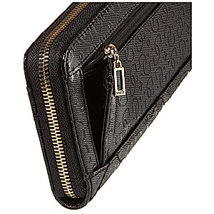 GUESS womens Dilla Large Zip Around Wallet, Black, One Size US
