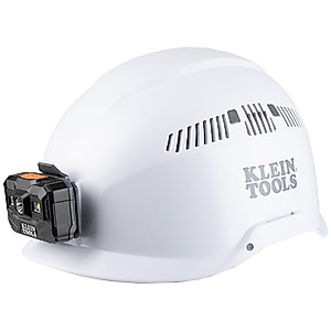 Klein Tools 60150 Safety Helmet, Vented, Rechargeable Headlamp, Tested to Tough Industrial Hard Hat Safety Standards, White