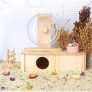 Water Bottle with Anti-Tipple Wood Holder 80ml Small Pet Auto Water Dispenser for Gerbil Cage Water Bottle with Stand for Guinea Pigs Small Pets Hamster Rodents