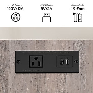 HOOBRO Set of 2 Side Tables with Charging Station and USB Ports, 3-Layer Stackable Nightstands, End Tables for Small Spaces in Bedroom, Living Room, Industrial Style, Greige and Black BG10UBZP201