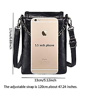 WITERY Small Crossbody Cell Phone Purse Gothic Leather Bag Shoulder Travel Purse