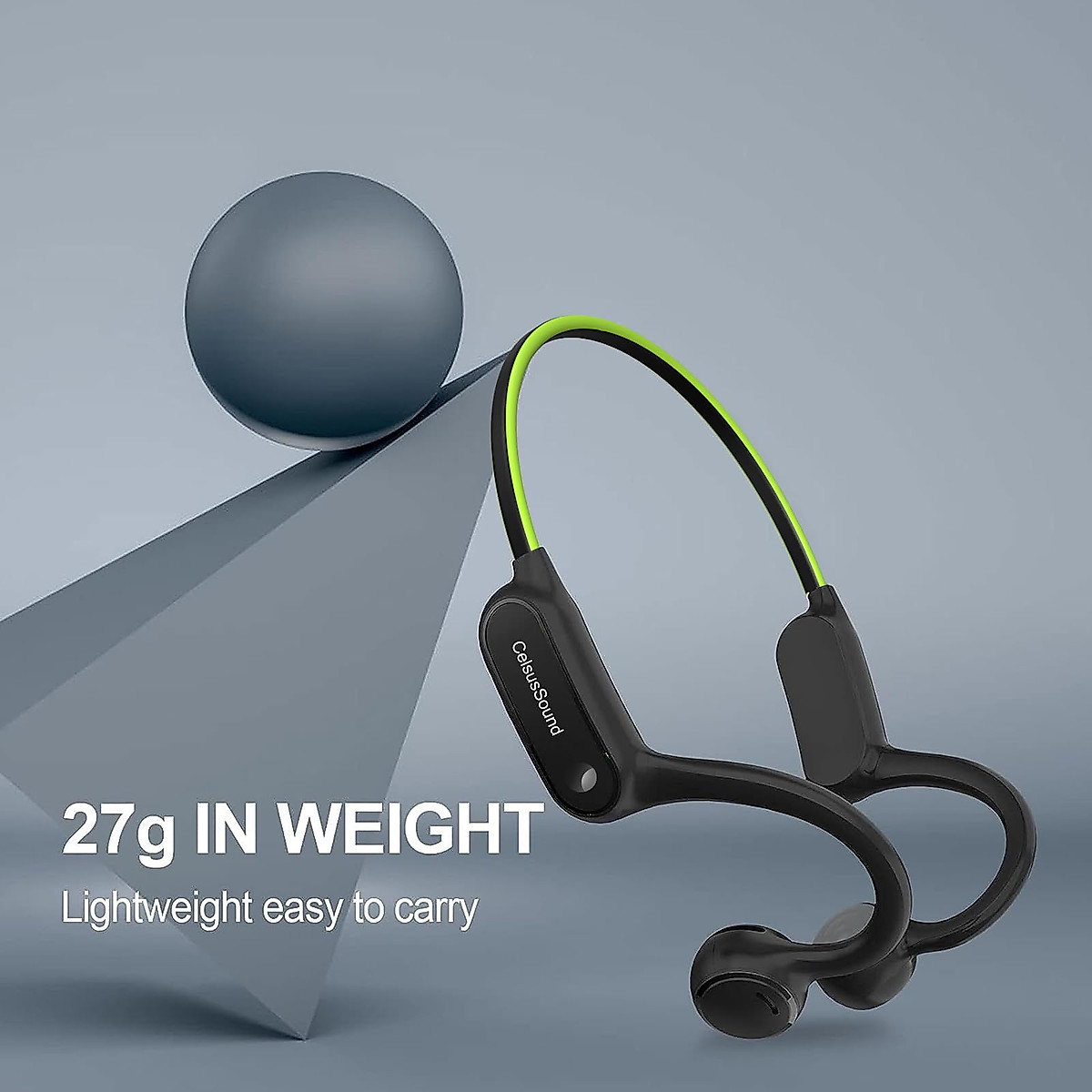 Pinetree Bone Conduction Headphones with MIC, IPX4 Waterproof Bluetooth Sport Headphones, Open Ear Headphones up to 6 Hours of Music and Calls, Wireless Headset for Running, Workout etc. (Green)