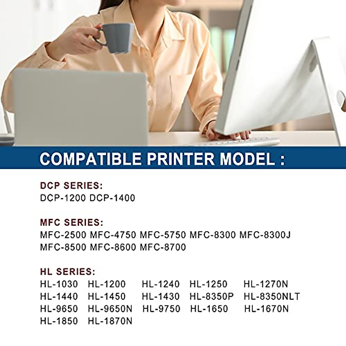 INDI 1 Pack TN-460 TN460 Black High Yield Toner Cartridge Replacement for Brother HL-1030 1200 1240 1250 1270N 1440 1450 1430 8350P 8350NLT 9650 9650N 9750 1650 1670N 1850 1870N Printer.