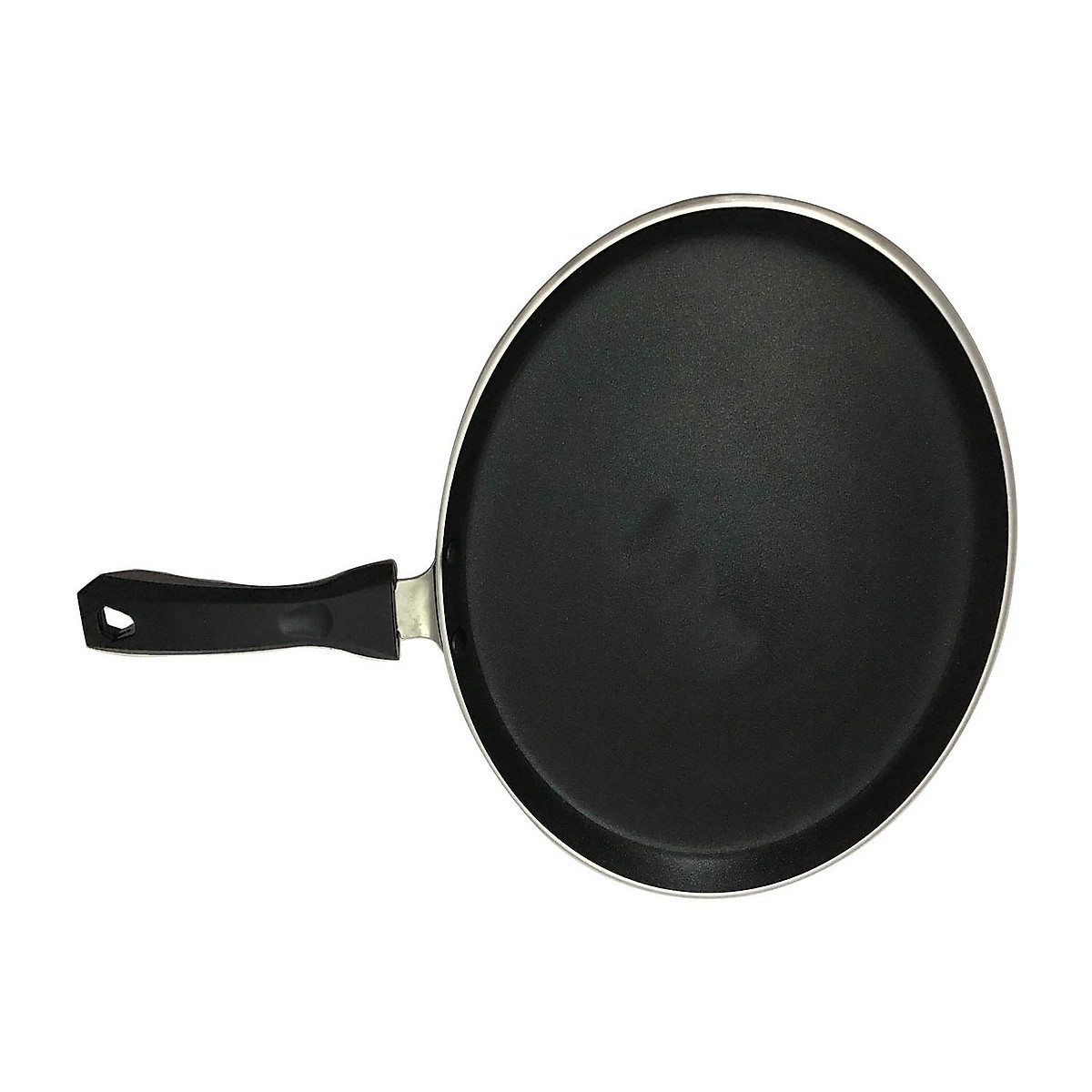 SHRIYA Aluminum Saute Fry Pan with Non-Stick Coating, Bakelite Handle, Suitable for Gas Stovetop, Fits 10" Diameter, 0.4" Thickness, Easy to Clean, Perfect for Crepes, Pancakes