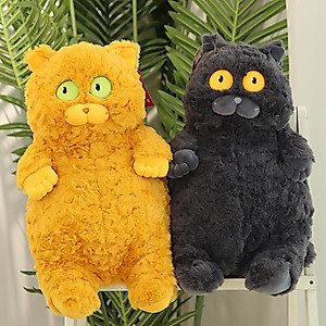 XIZHI 15.7" Cute Cat Plush Pillow Toy Stuffed Animals Cat Plushie Soft Doll Pillows for Boys Girls Christmas Birthday Gift and Bedroom Decoration (Yellow)