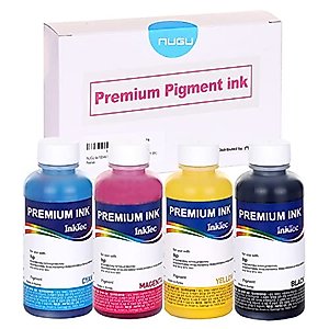 NUGU 4x100ml Refill Ink, Premium Pigment Inks Made by in Korea, for HP 970 971 711 903 952 953 954 955 972 973 975 993 Inkjet Printer for Refillable CISS System.(Not Sublimation Ink) 4 Color