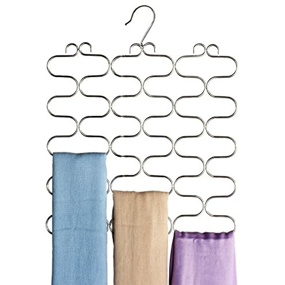 DecoBros Supreme 23 Loop Scarf/Belt/Tie Organizer Hanger Holder, Chrome