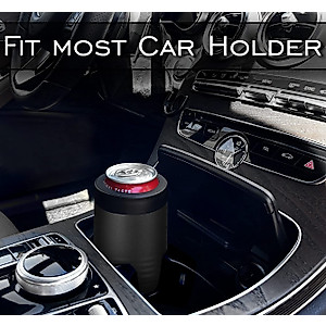 Stainless Steel 12 oz Double Wall Vacuum Insulated Can or Bottle Cooler Keeps Beverage Cold for Hours Beverage Holder Fits 16 oz Cans - Men Women Gift (Black)