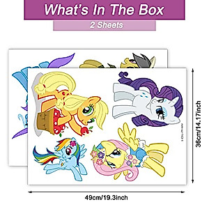 Kids Room Cartoon Pony Wall Decal Peel and Stick Baby Nursery Wall Sticker for Girls Bedroom Daycare Baby Girls Cute Pony Wall Decor