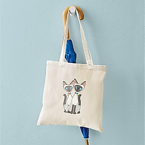 CafePress Siamese Cats Tote Bag Natural Canvas Tote Bag, Reusable Shopping Bag