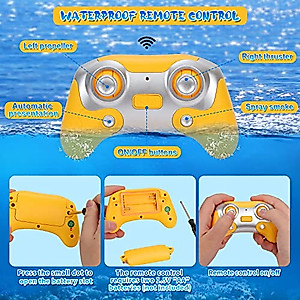 Chifafortoo Remote Control Boat Pool Toys for Kids 6+, 2.4ghz Fast Mini RC Boat with Spray Gasboat and Led Lights Water Toy for Swimming Pool & Lakes, 2 Rechargeable Batteries