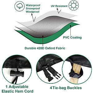 TITINGLUCK Furniture Set Cover Waterproof, Outdoor Loveseat Cover Outdoor Couch Cover Large Lawn Furniture Patio Sofa Cover 84" Dx52 Hx29 L Silver