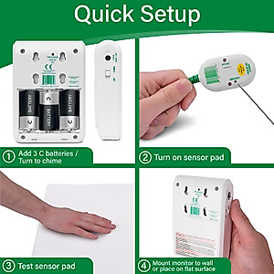 Smart Caregiver Wireless Bed Exit Alarm System - Weight Sensing Bed Pad with Call Button and Wireless Monitor - Bed Alarm Automcatically Alerts Caregiver When They Get Up to Help Prevent Falls