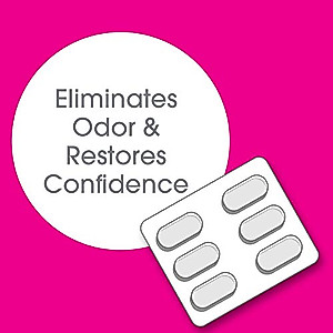 vH essentials Vaginal Odor Treatment - pH Balanced Vaginal Suppositories - 6 Tablets With Applicator, White, (667-06)