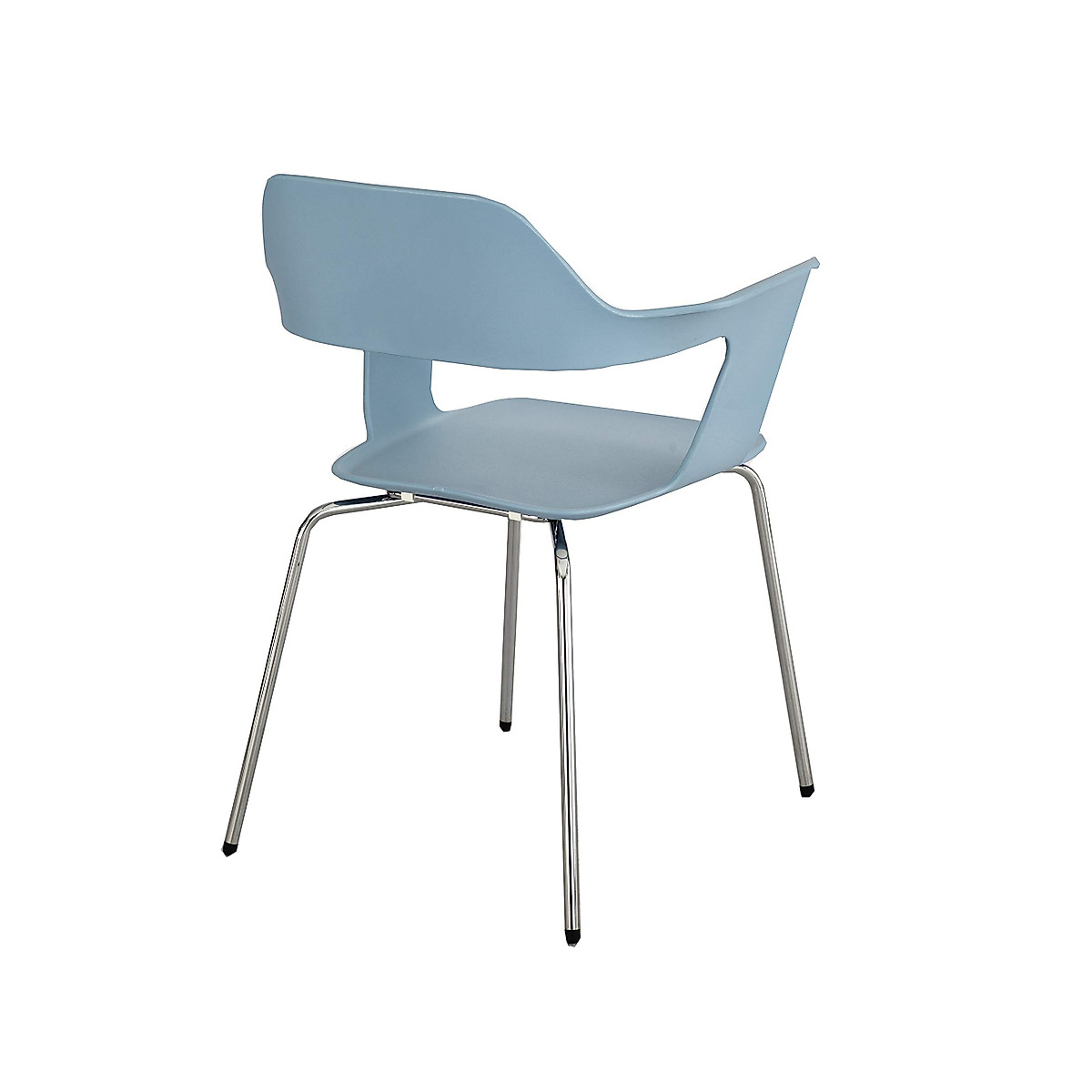 Safco Products Bandi Shell Stack Chair , Blue, Sturdy Steel Frame, Polypropylene Shell, Stacks 8 High (2/carton), 4275BU