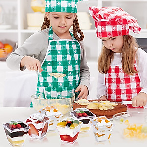 JOLLY CHEF 100 x 2 oz Mini Dessert Cups with Spoons and Lids, Square Tall Clear Plastic Parfait Appetizer Cup Small Serving Bowl for Party Desserts Appetizers