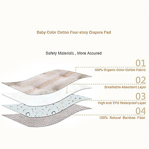 Natural Colored Cotton Waterproof Sheet,Baby Crib Pee Pads Or Incontinence Bed Pad Pack N Play Mattress Protector for Child Adults and Pet (M)