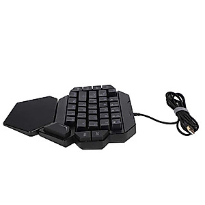 fasient Keyboard, Black Driver-Free One-Handed 35 Keys with Macro Definition Function Portable Gaming Keyboard, for Win 2000/Win XP/Win ME/Vista/Win7/Win8/WIN10