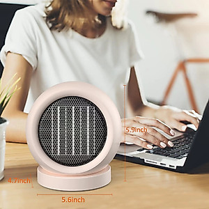 Lmkeji Portable Desk Heater,600W Energy Efficient Space Heater for Indoor Use,Safe and Quiet for Home and Office Use(Light Brown)