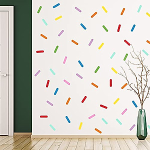 Supzone 128Pcs Colorful Sprinkles Wall Decals Confetti Wall Stickers Mini Bar Matte Finish Vinyl Wall Art Sticker for Kids Nursery Playroom Teen Girl's Bedroom Dorm Home Wall Decoration